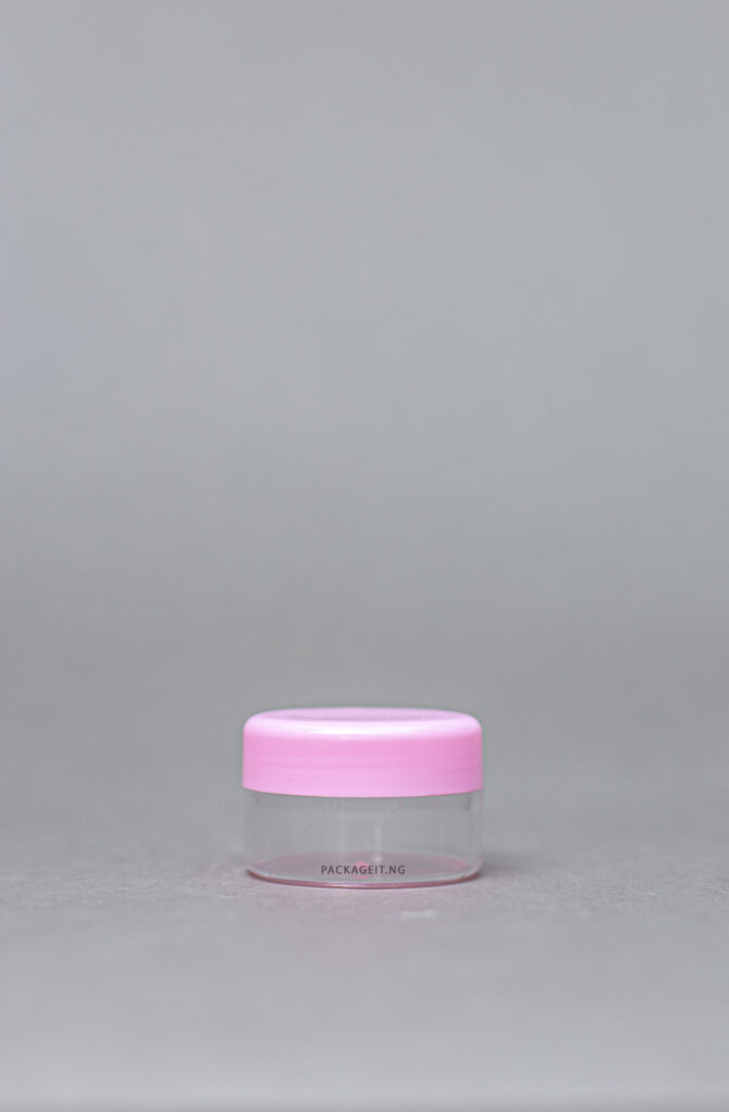 20 ml Transparent Lip Balm Jar With Pink Lid for skincare